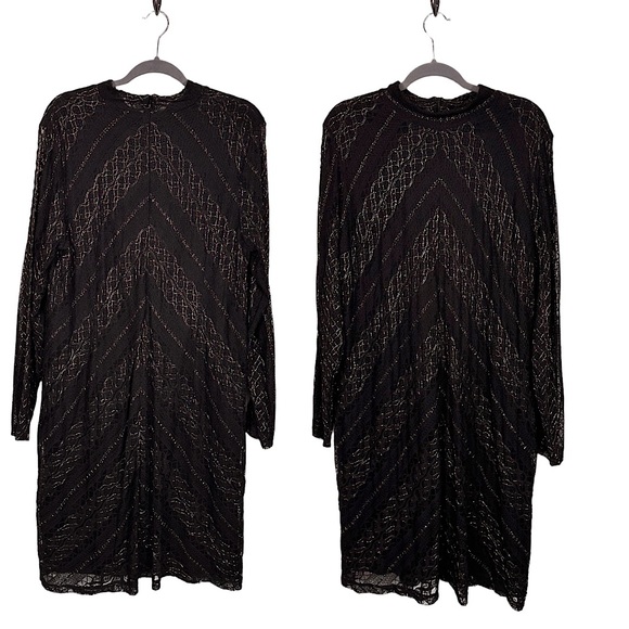 Cato | Dresses | Cato Womens Dressy Dress Black Lace 24w Lace Arms ...
